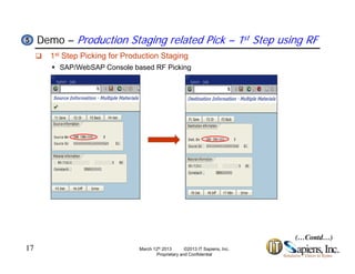 SAP LES WM Multi Step Production Picking | PDF