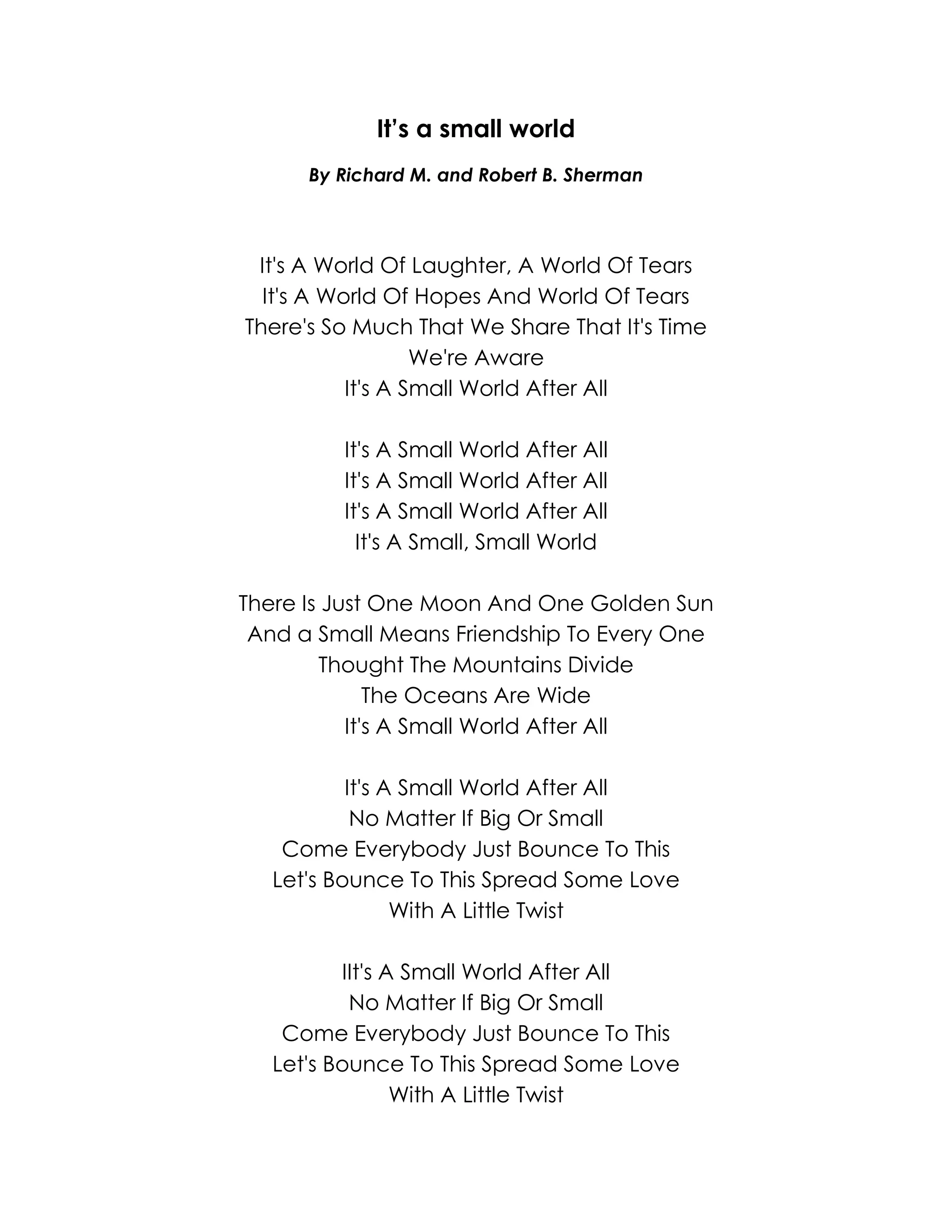 It's a small world | DOCX | Science