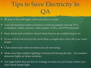 It save electricity | PPTX