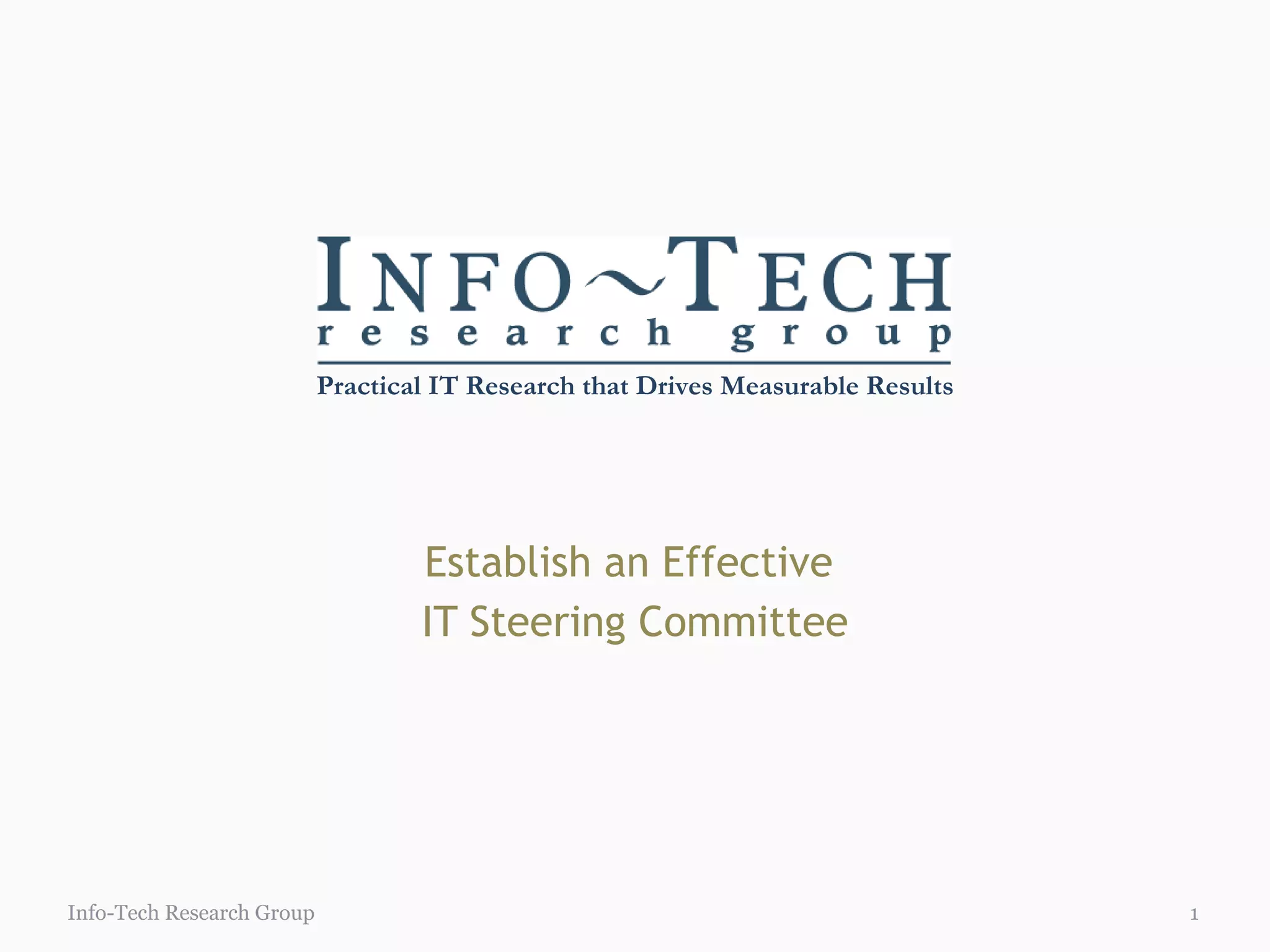 establish an effective it steering committee | PPT