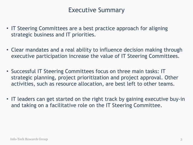 establish an effective it steering committee | PPT | IT and Internet ...