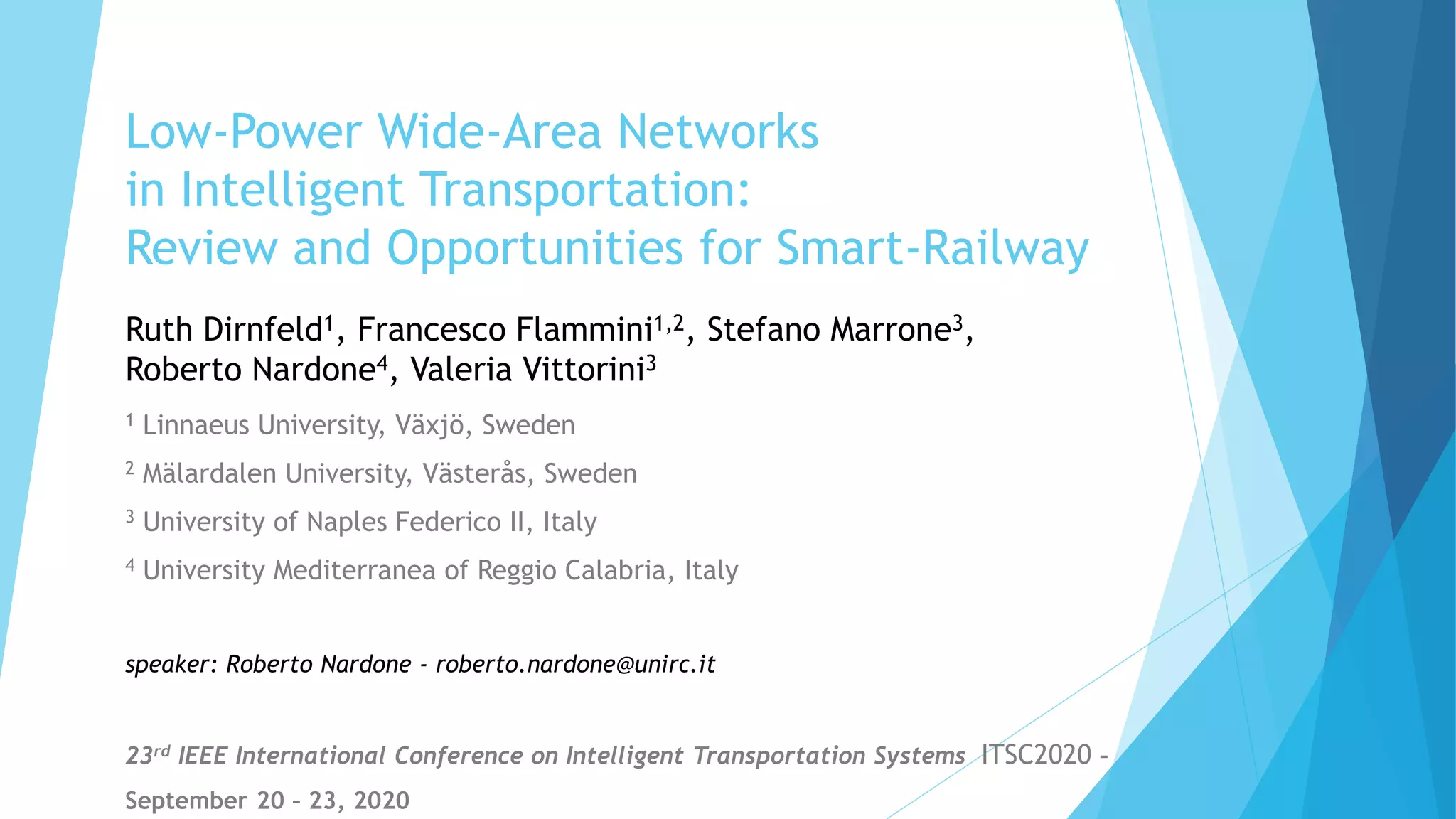 IEEE Intelligent Transportation Systems Conference 2020 - Low-Power ...