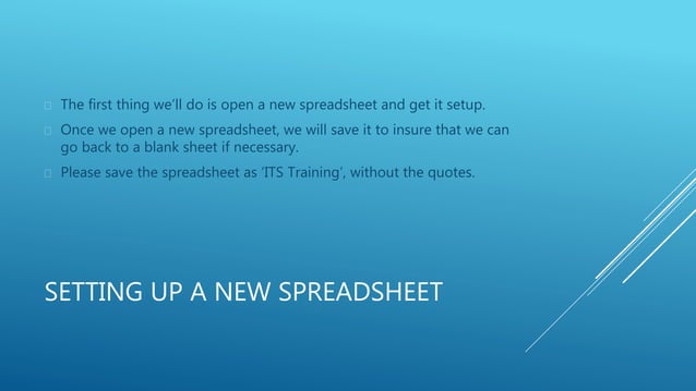 RCS Excel Training | PPT