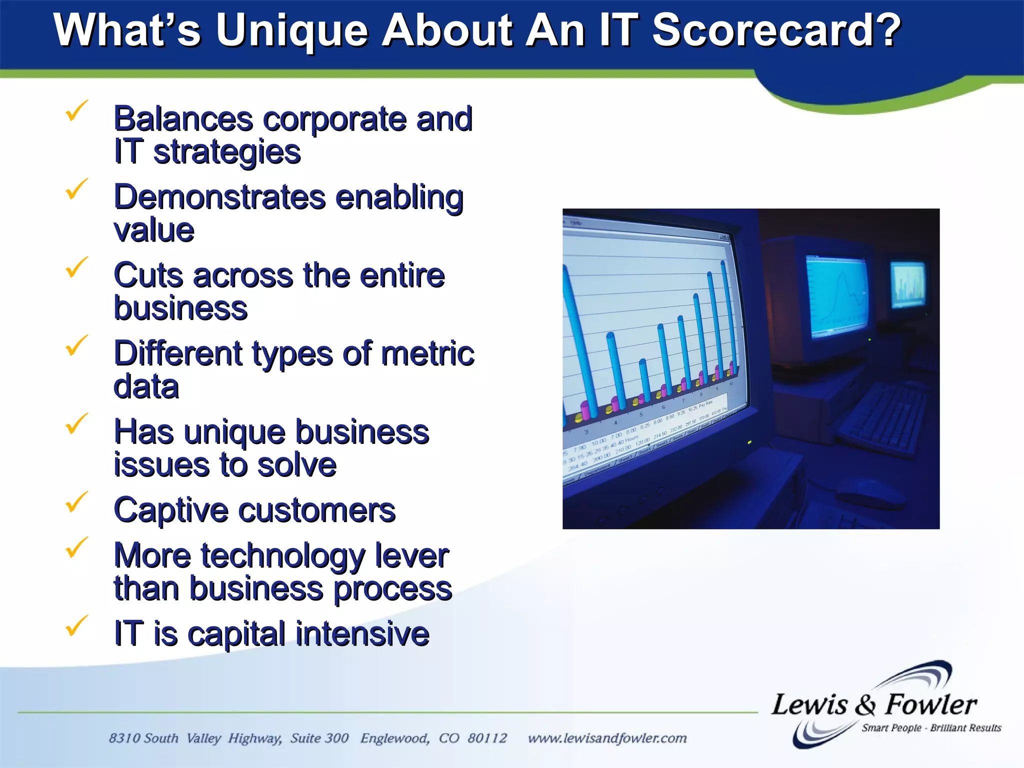 IT Scorecard: An Approach to IT Performance Measurement | PPT