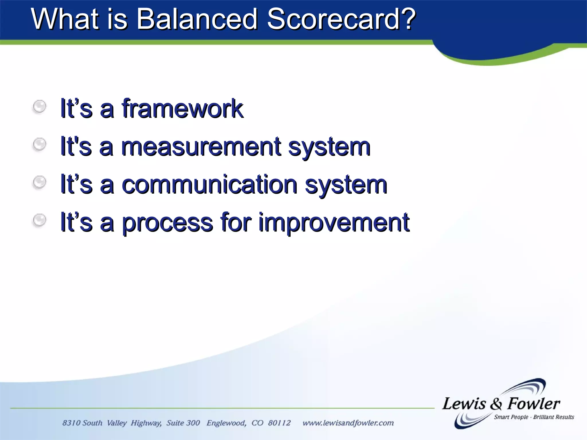 IT Scorecard: An Approach to IT Performance Measurement | PPT