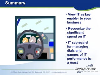 IT Scorecard: An Approach to IT Performance Measurement | PPT