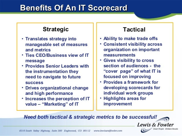 IT Scorecard: An Approach to IT Performance Measurement