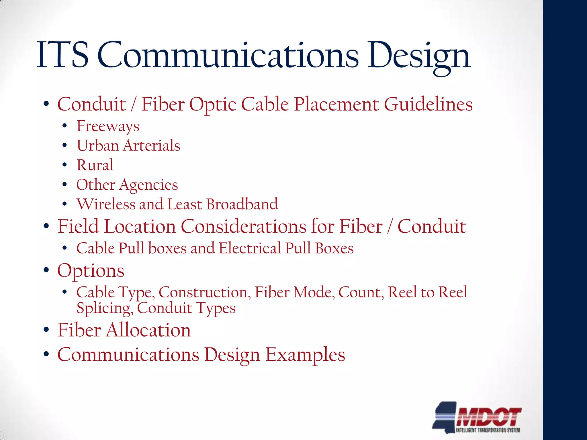 MDOT ITS Design Manual | PPTX
