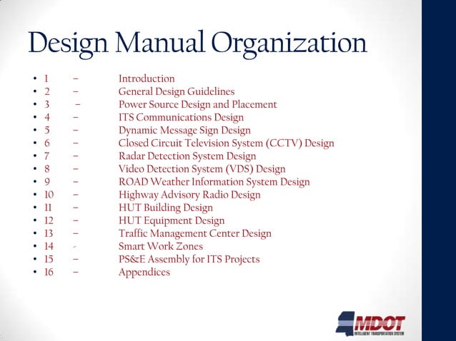 MDOT ITS Design Manual | PPTX | Civil Engineering Industry | Industries