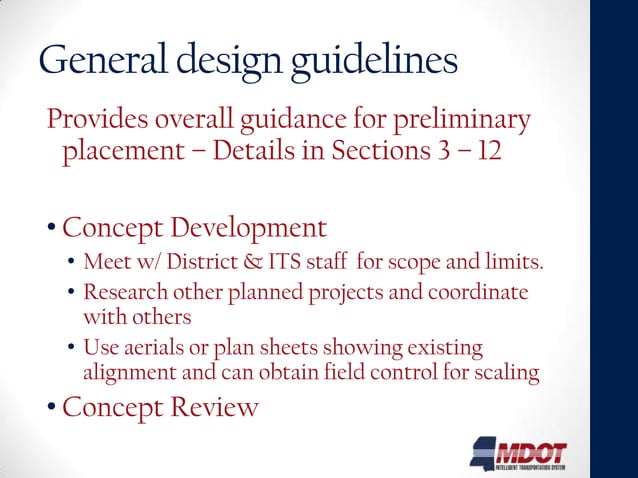 MDOT ITS Design Manual | PPTX | Civil Engineering Industry | Industries