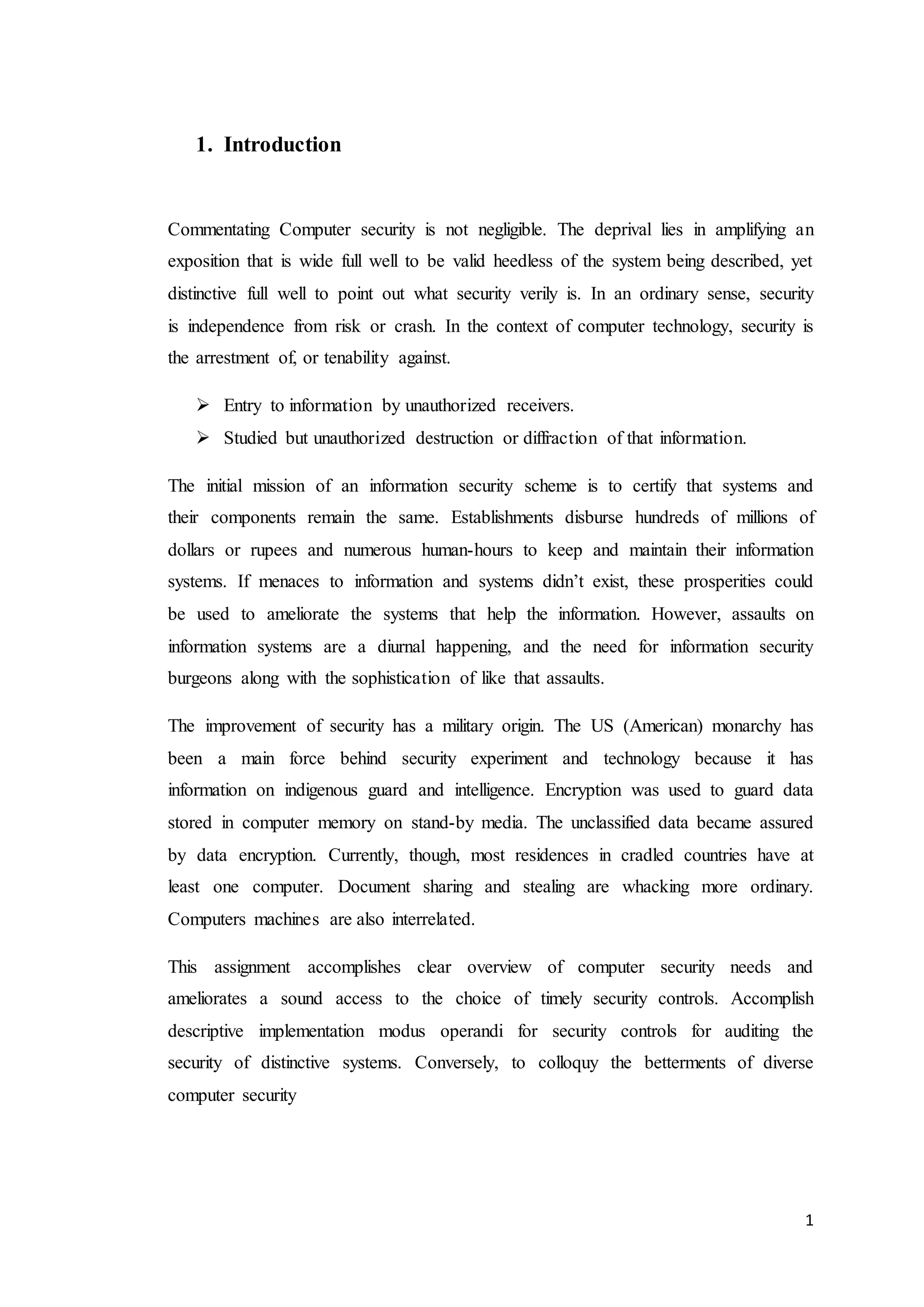 Computer Security for institution | DOCX