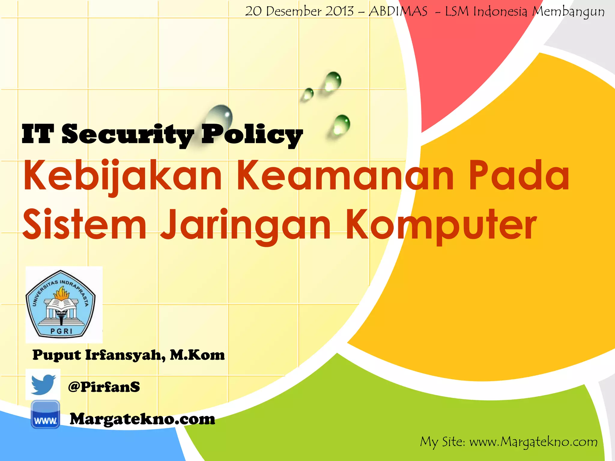 #IT Security (Kebijakan Keamanan Sistem Jaringan Komputer) | PDF