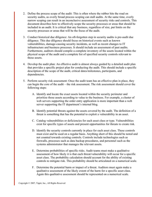 It Security Audit Process | PDF