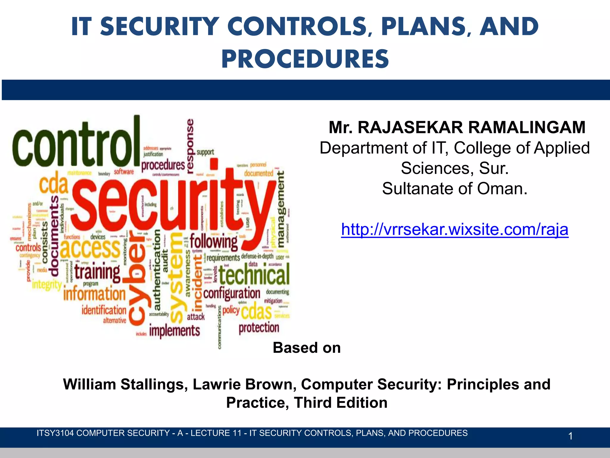 It security controls, plans, and procedures | PPTX