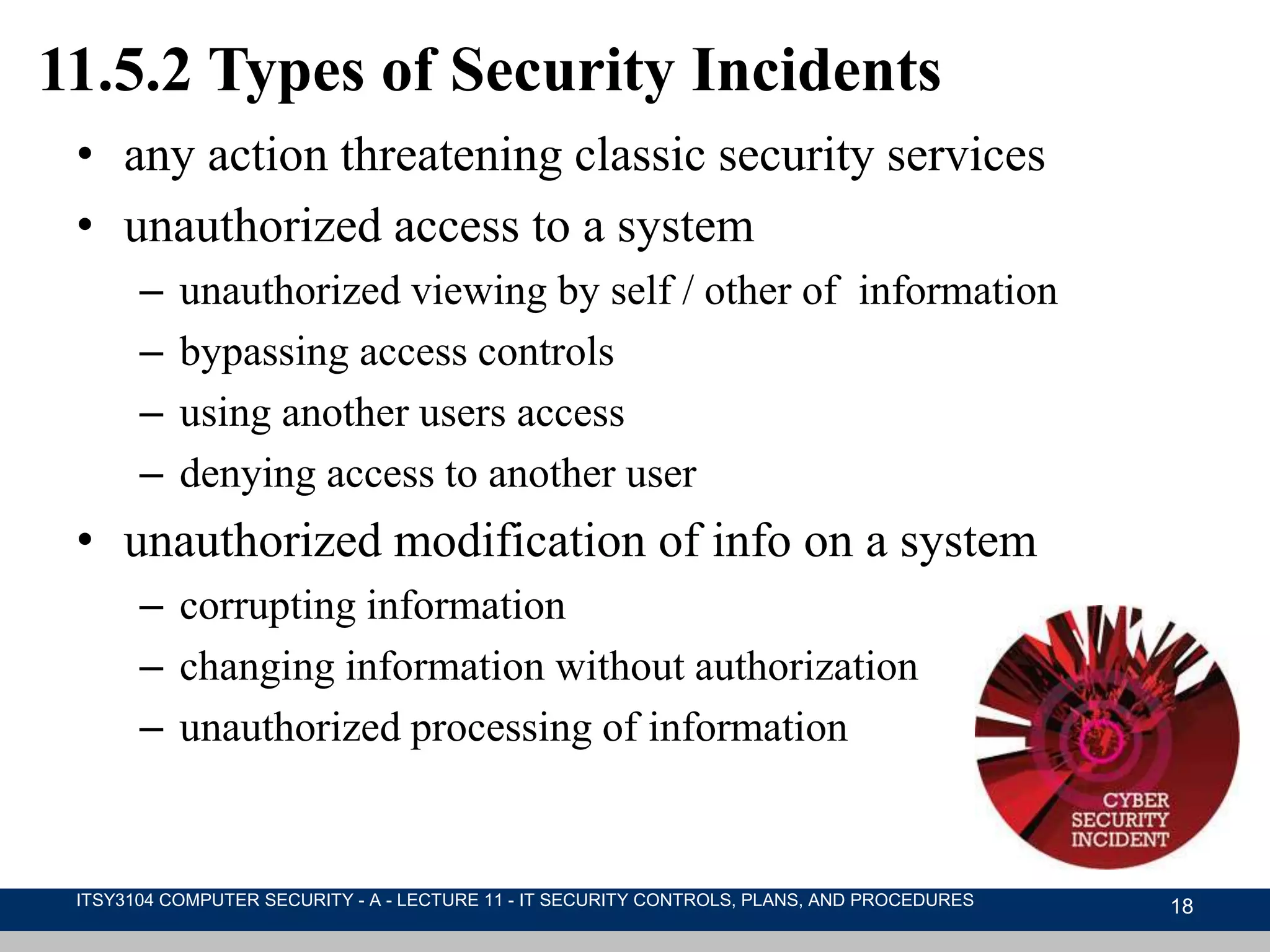 It security controls, plans, and procedures | PPTX
