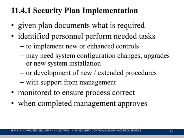 It security controls, plans, and procedures | PPTX