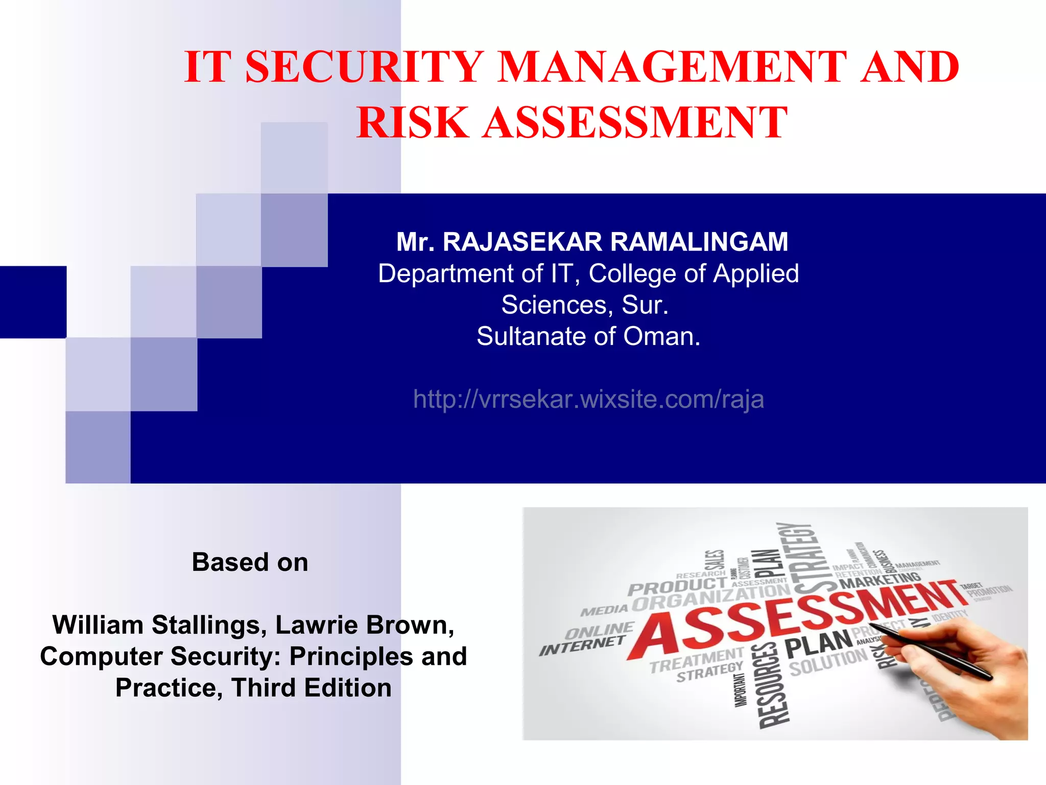 IT Security management and risk assessment | PPT