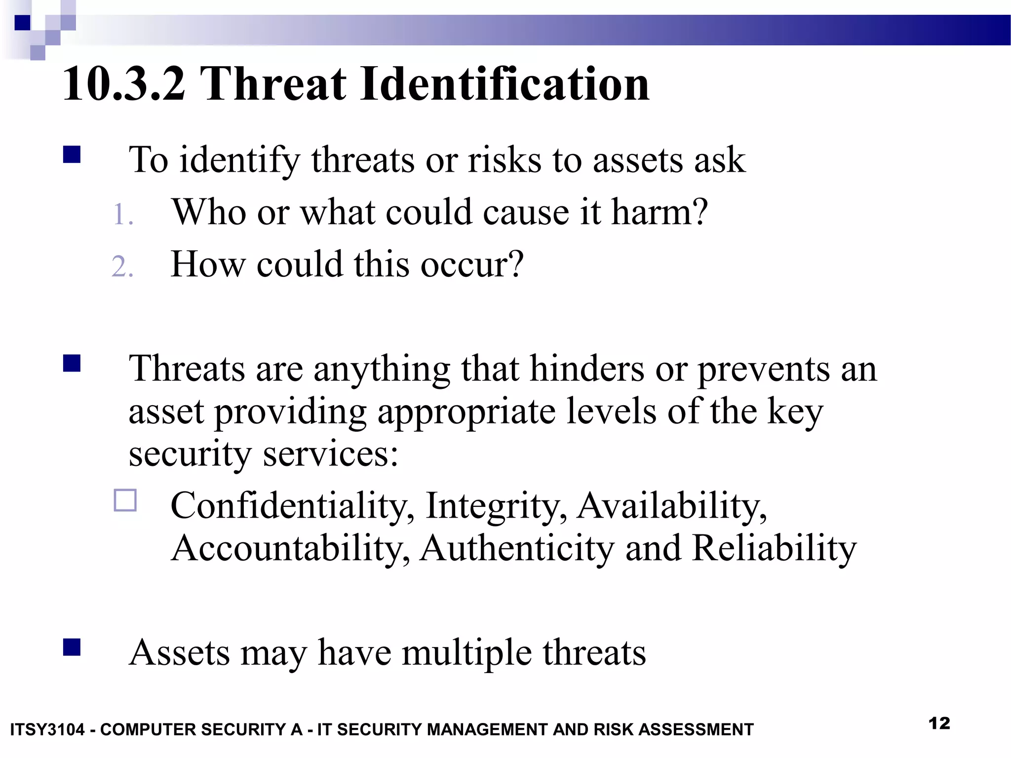 IT Security management and risk assessment | PPT