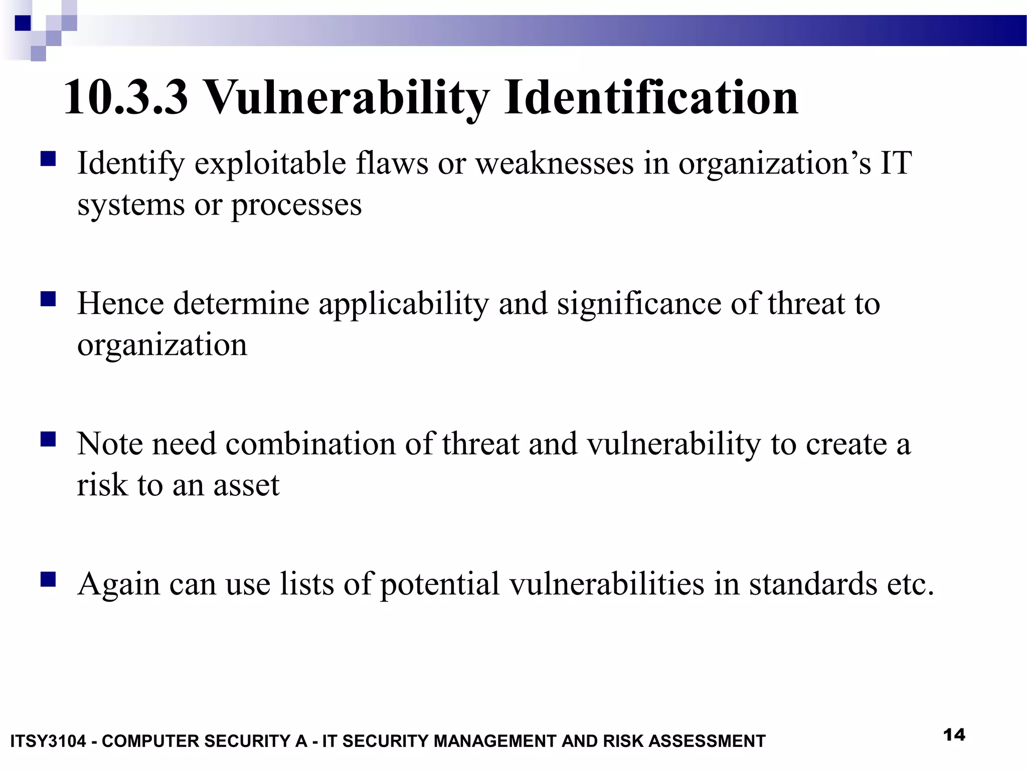 IT Security management and risk assessment | PPT
