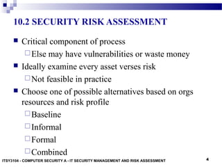 IT Security management and risk assessment | PPT