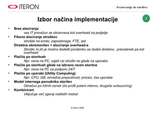 Iteron | Vrednotenje IT storitev - IT Service costing | PPT