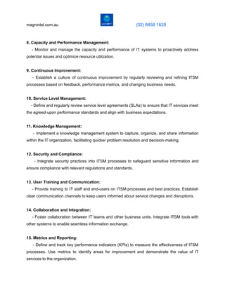 IT Service Management (ITSM) Best Practices for Advanced Computing | PDF