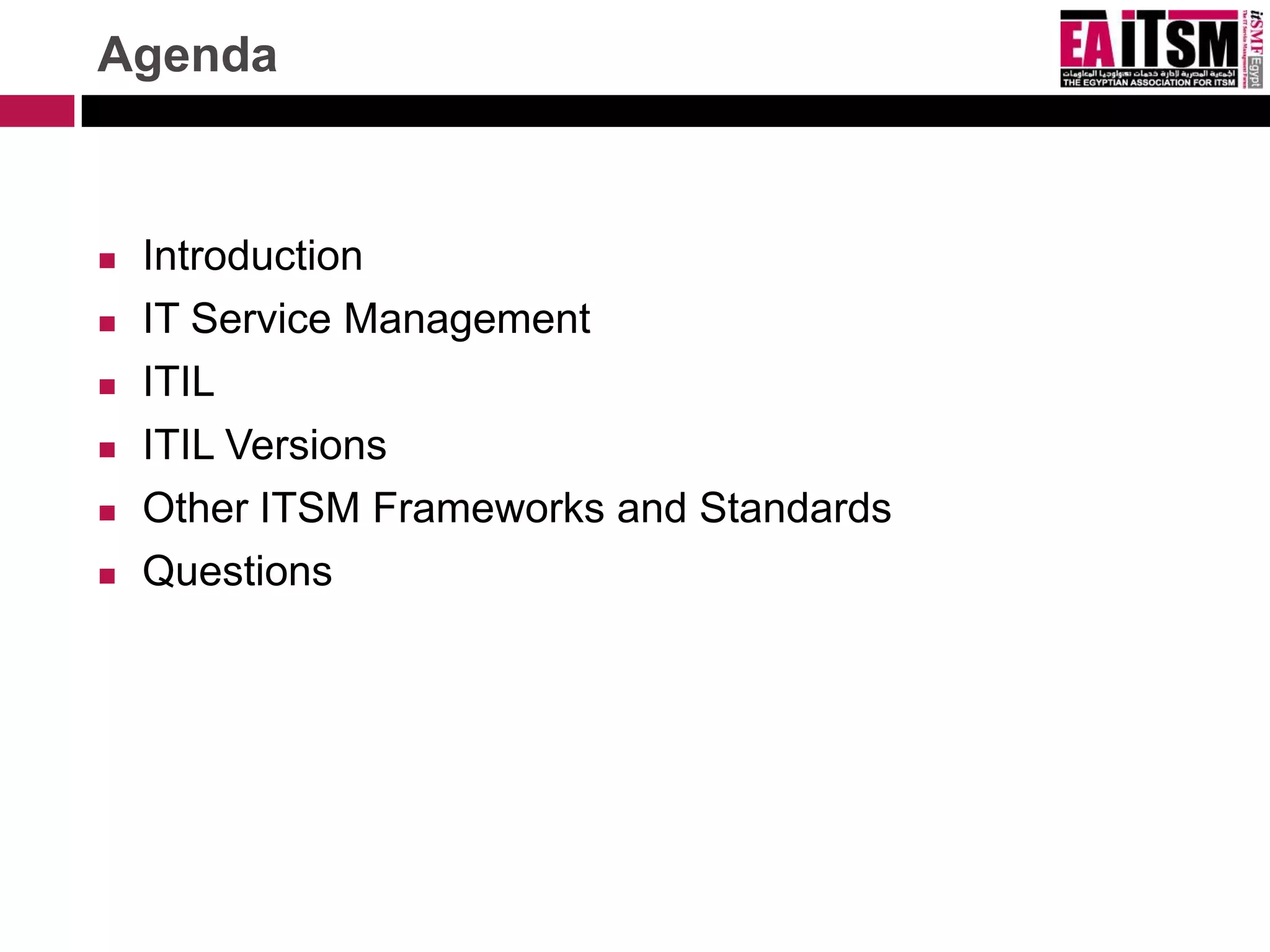 IT Service Management Overview | PPTX