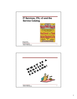 It Services And Service Catalog(ITIL V3) | PDF