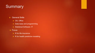 It skills for actuaries | PPTX | Programming Languages | Computing