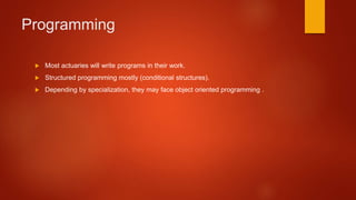 It skills for actuaries | PPTX | Programming Languages | Computing