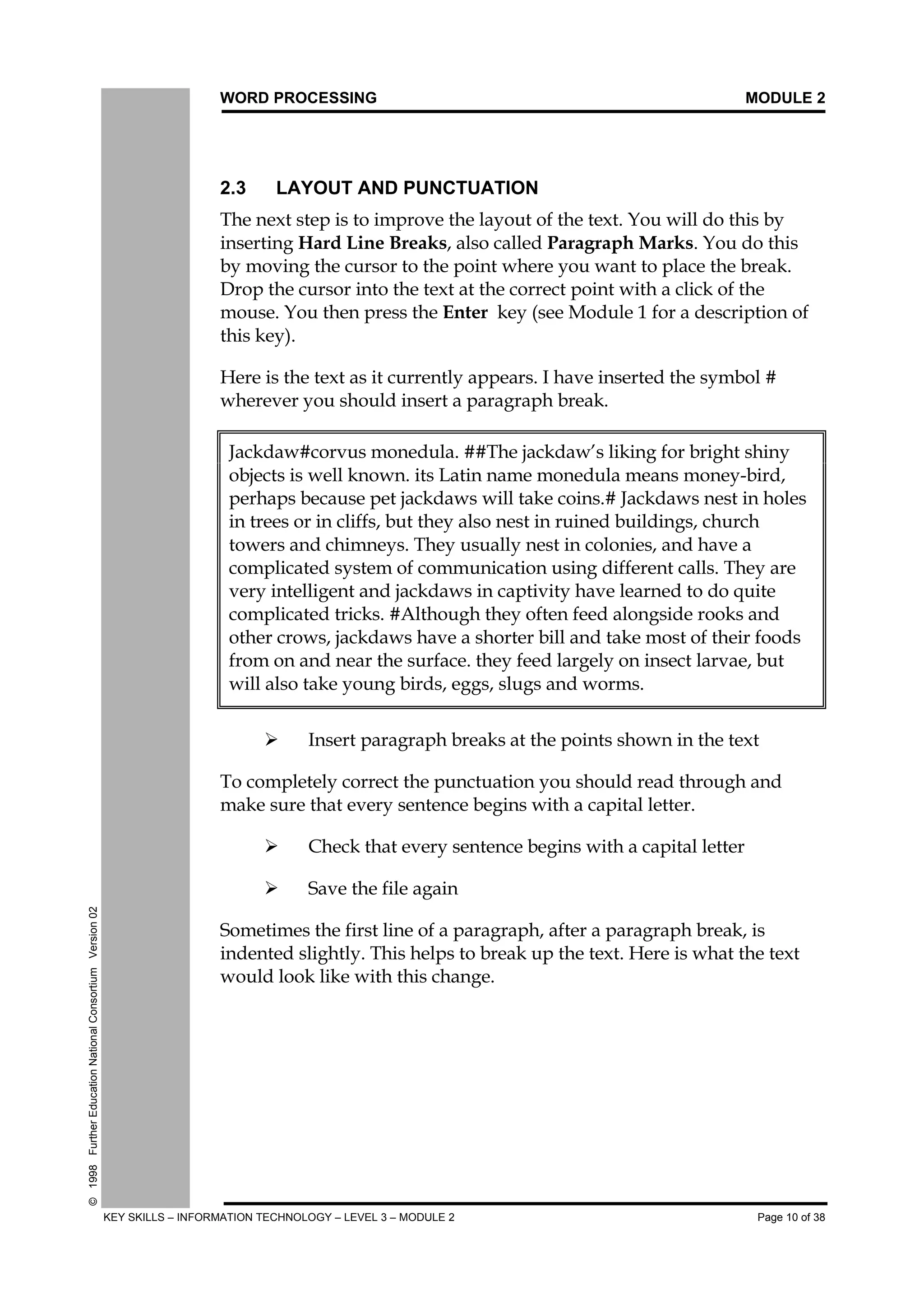 It skills module 2 - word processing | PDF