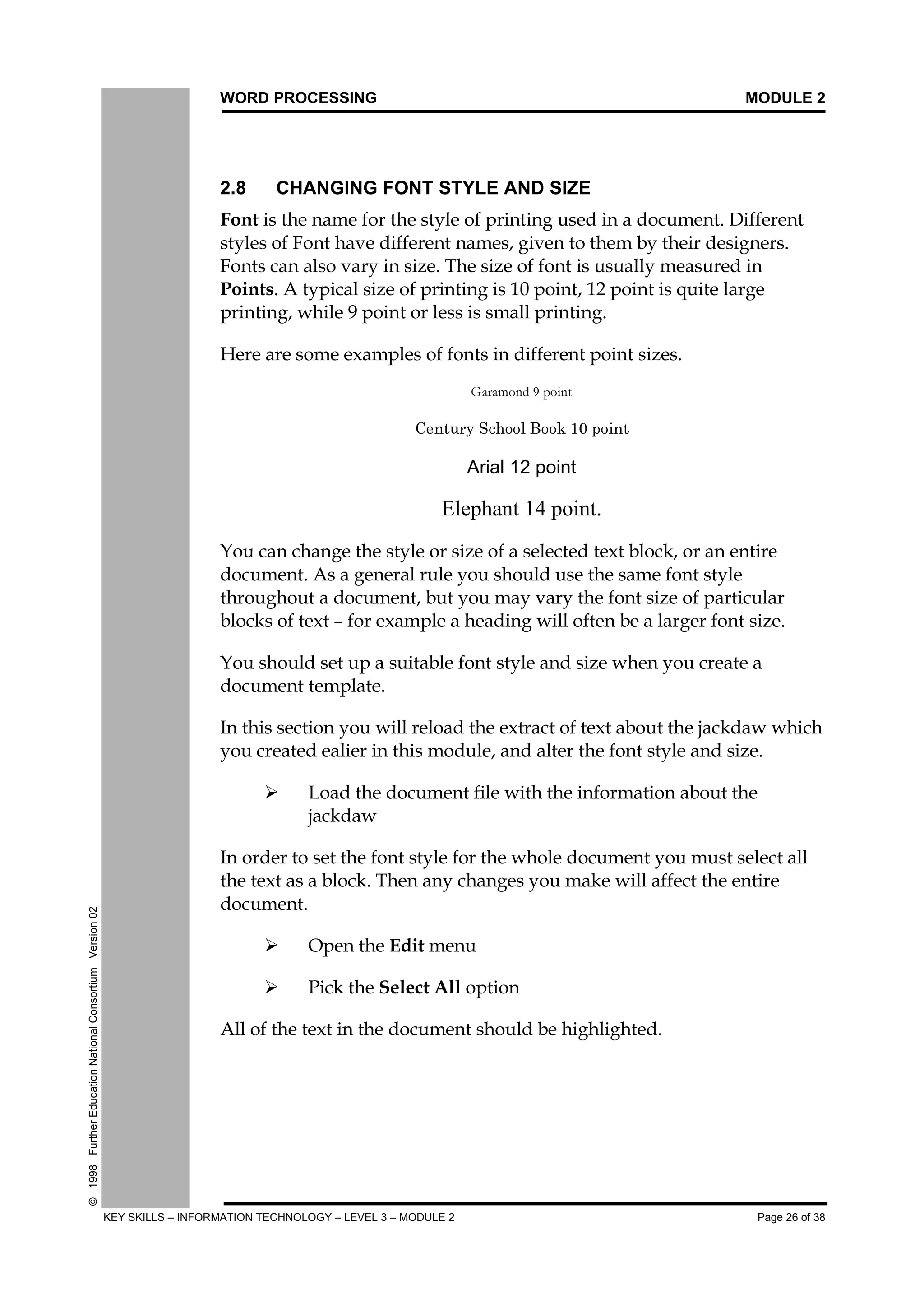 It skills module 2 - word processing | PDF