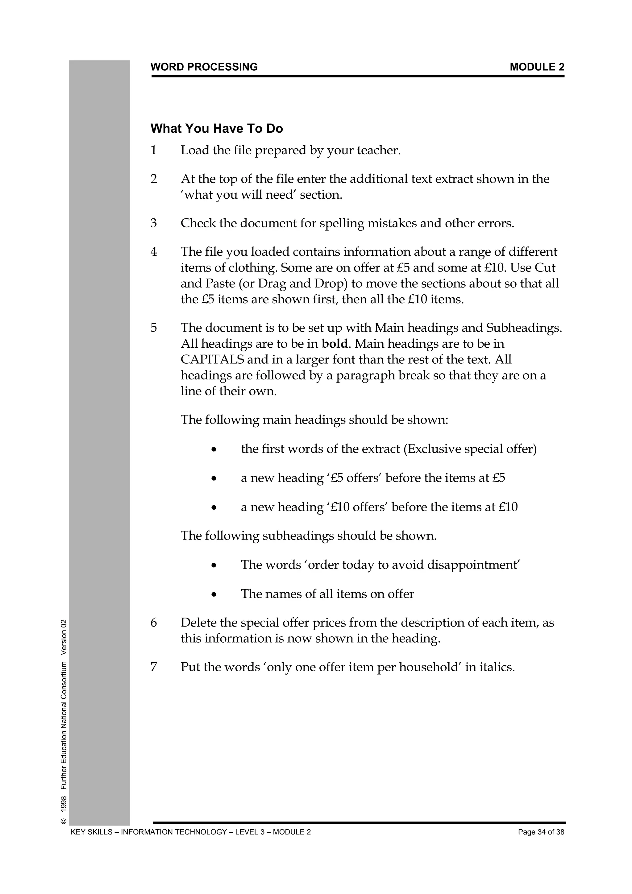 It skills module 2 - word processing | PDF