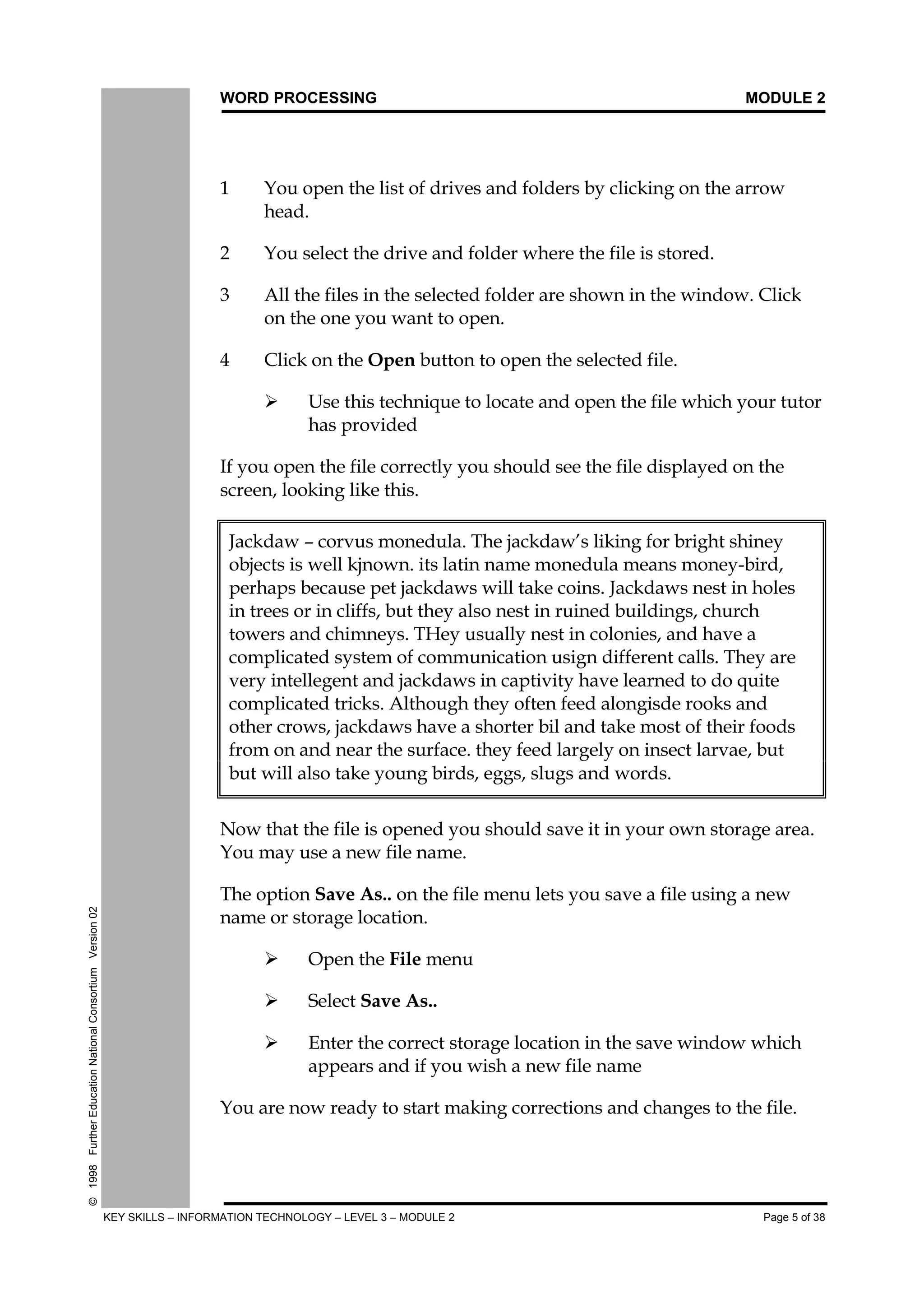 It skills module 2 - word processing | PDF
