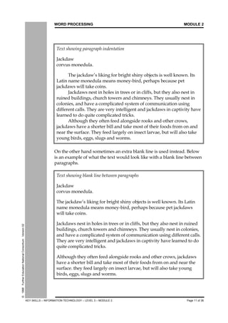 It skills module 2 - word processing | PDF