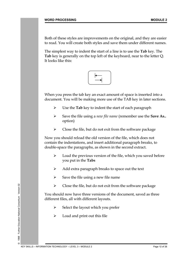 It skills module 2 - word processing | PDF