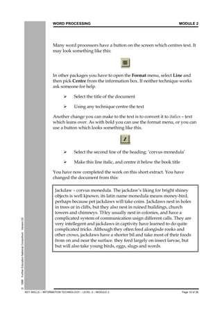 It skills module 2 - word processing | PDF