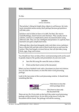 It skills module 2 - word processing | PDF