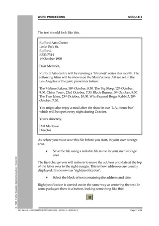 It skills module 2 - word processing | PDF