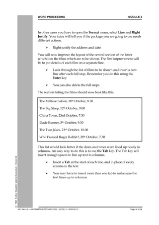 It skills module 2 - word processing | PDF
