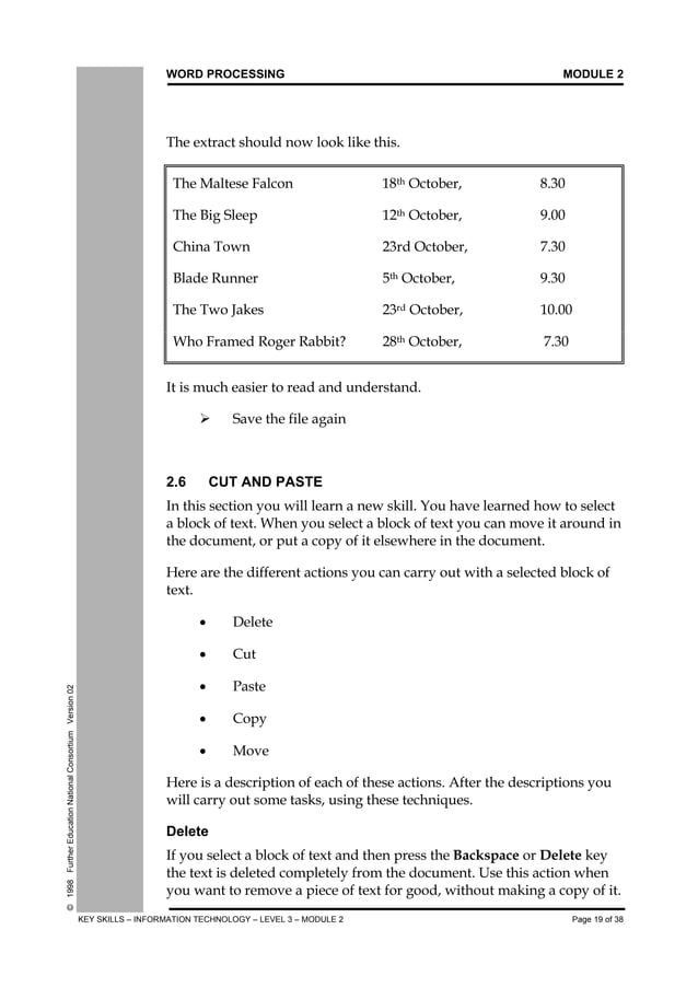 It skills module 2 - word processing | PDF
