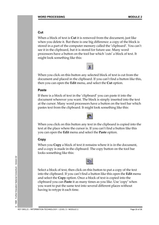 It skills module 2 - word processing | PDF