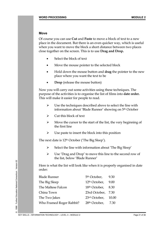 It skills module 2 - word processing | PDF