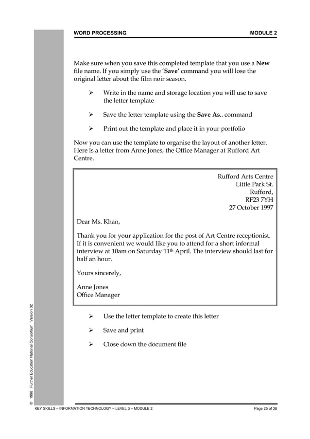It skills module 2 - word processing | PDF