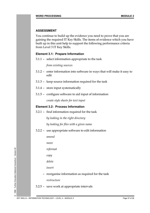 It skills module 2 - word processing | PDF