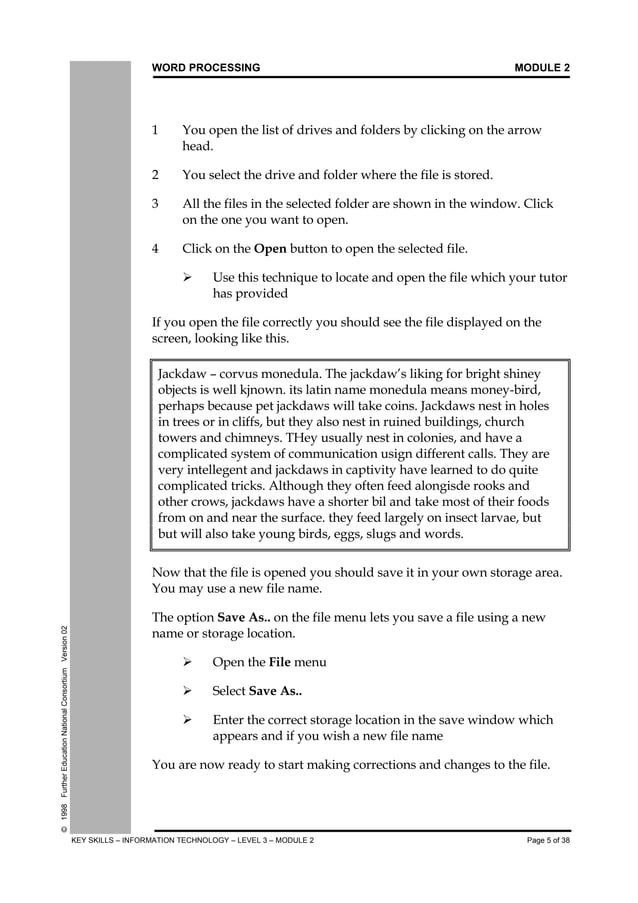 It skills module 2 - word processing | PDF