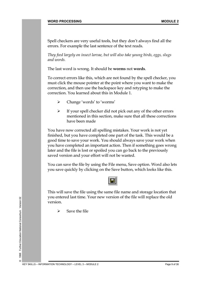It skills module 2 - word processing | PDF
