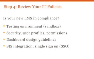 7 Steps to Migrating to Your Learning Management System (LMS) | PDF