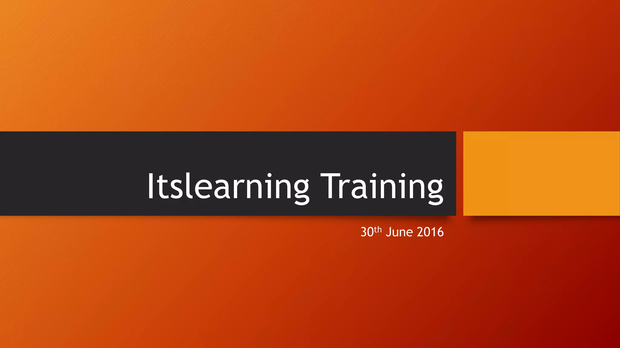 Itslearning training 30.06