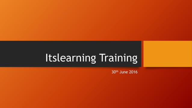 Itslearning training 30.06